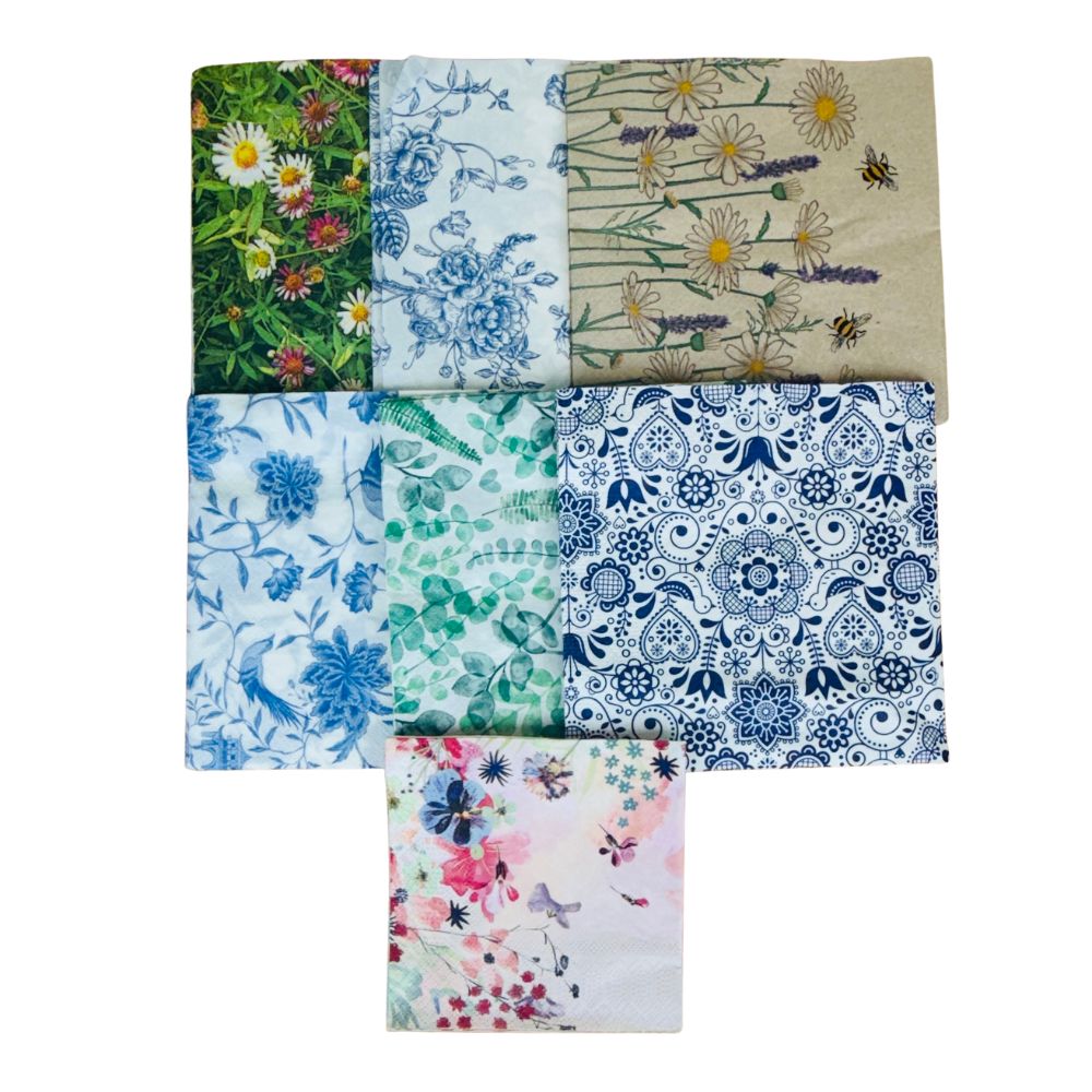 Decorative Napkin Pack - 7 Designs - 35 Napkins - Highlight Crafts