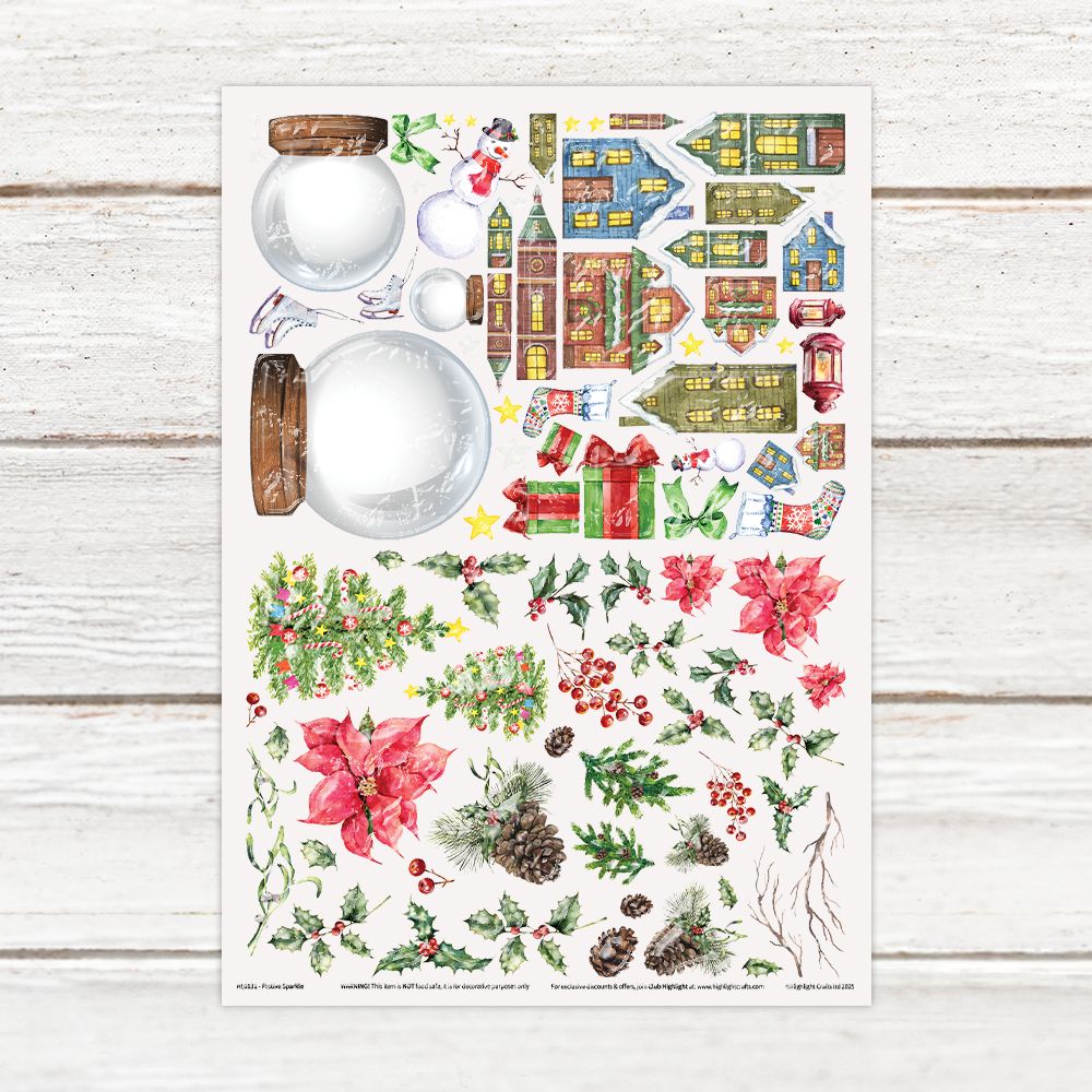 Highlight Luxe Festive Sparkle Resin Decal Sheet - Highlight Crafts