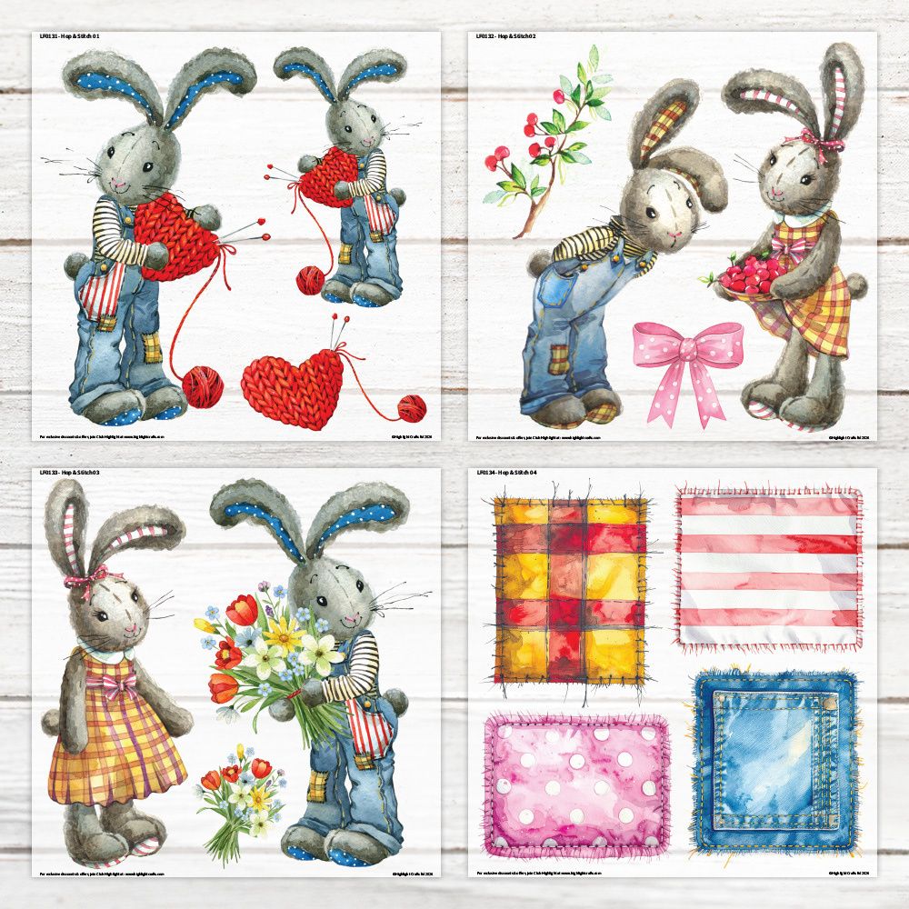 Highlight Luxe Hop & Stitch Large Fabric Transfers Sheet Bundle ...