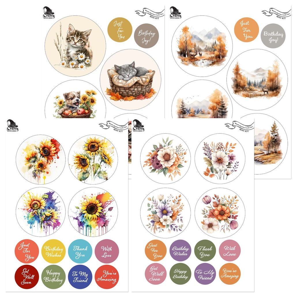 The Crafty Witches - Bloom Aperture Cards Vol I SVG Files & Mini Kit ...