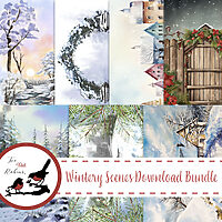 Two Red Robins Wintery Scenes Download Bundle - Highlight Crafts