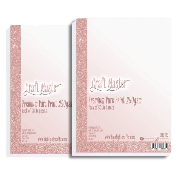 Craft Master Premium Pure Print 250gsm Paper Double Pack (2x50 A4 ...