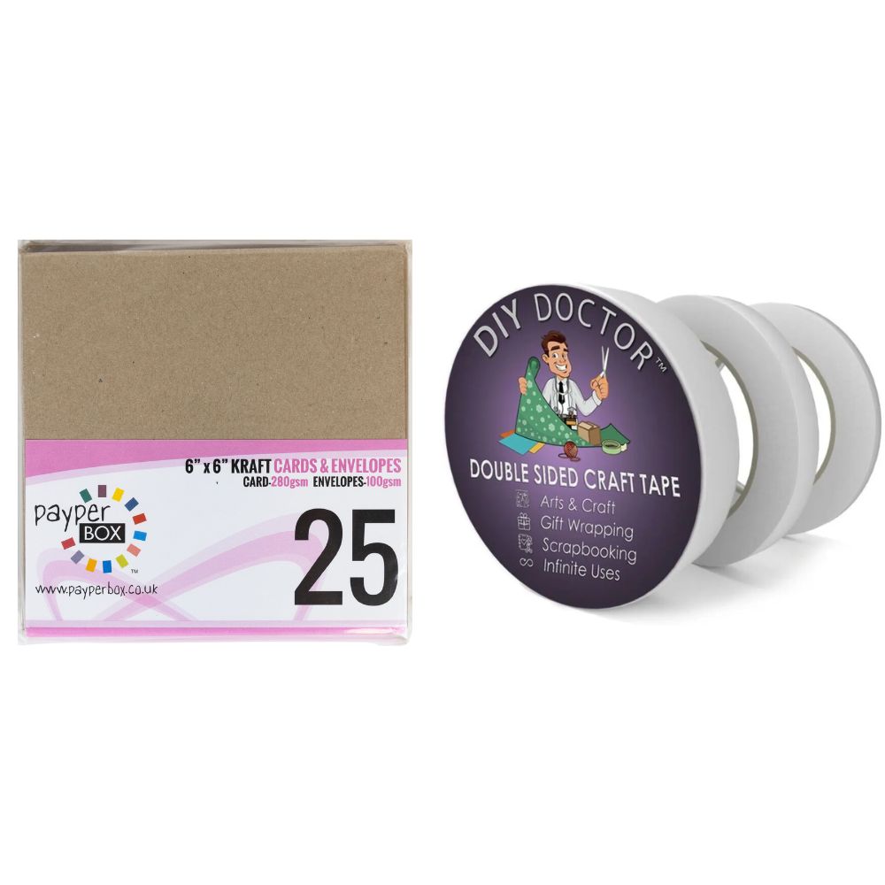 C6 Kraft Cards & Envelopes & Tape Bundle - Highlight Crafts
