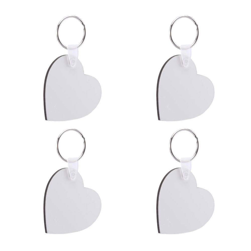Sublimation Ready Keyring Bundle - Heart 4pcs - Highlight Crafts