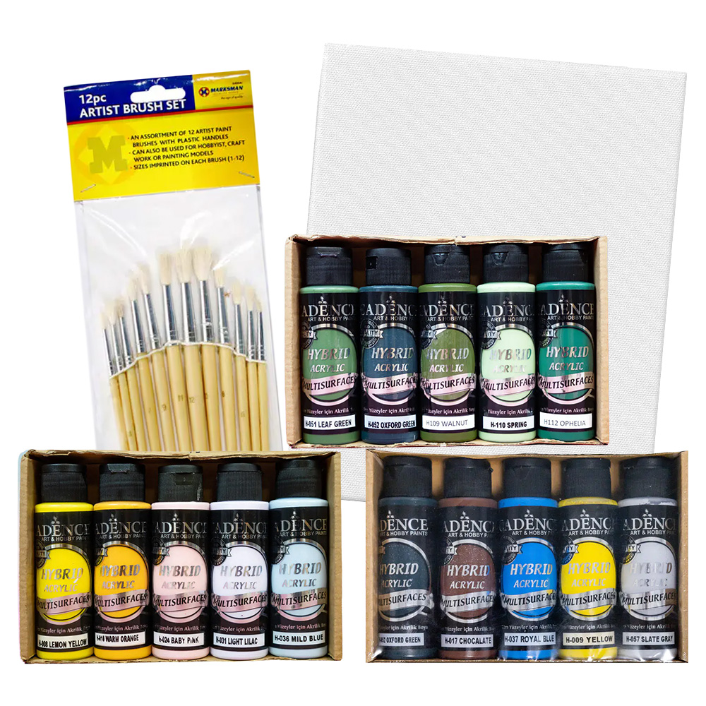 Cadence Hybrid Acrylic, Canvas & Brushes Bundle - Highlight Crafts