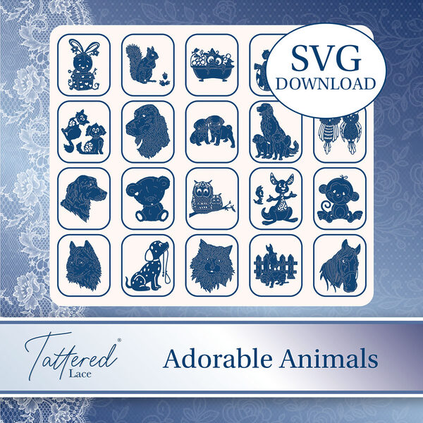 Tattered Lace Adorable Animals SVG Download (#24) - Highlight Crafts