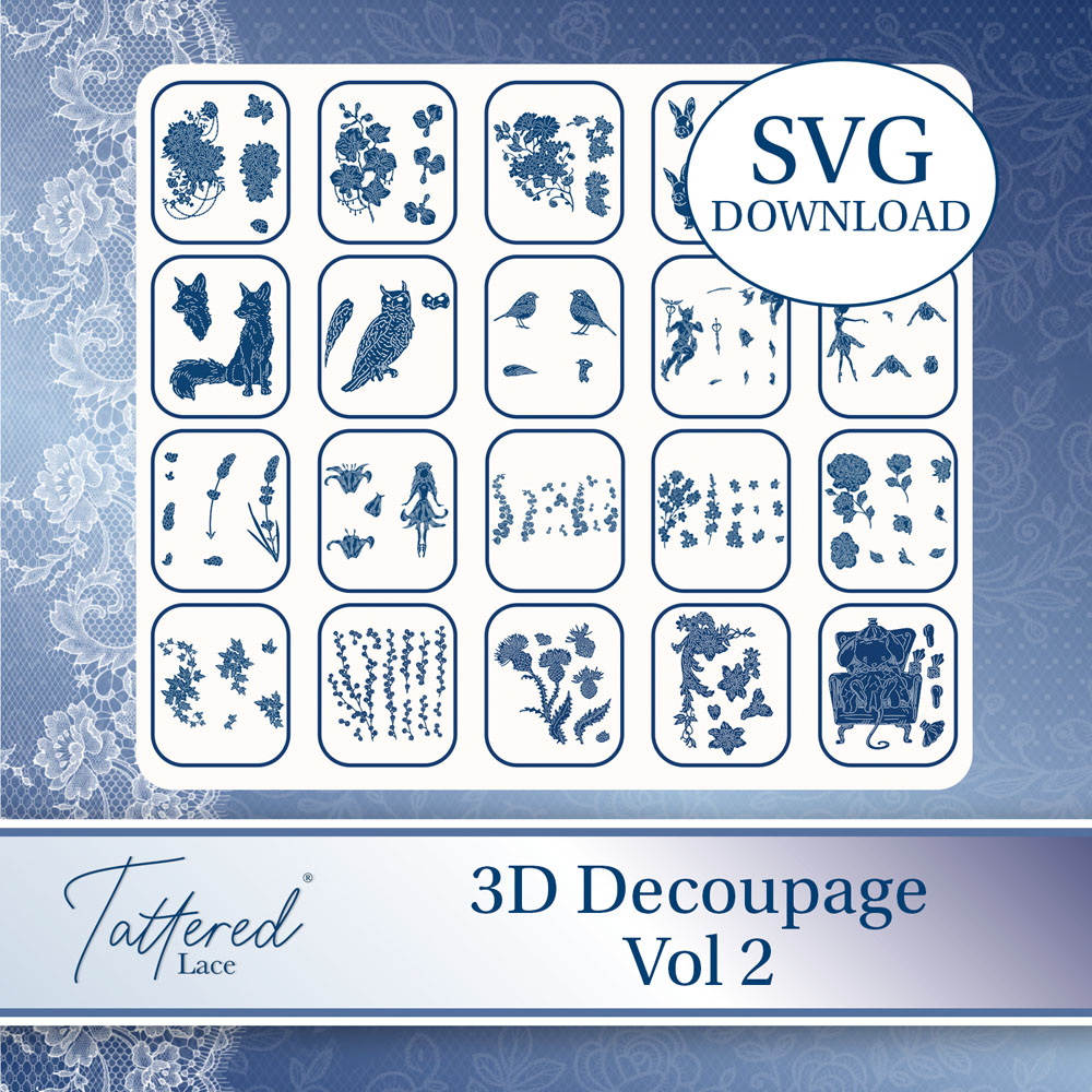 Tattered Lace 3D Decoupage Vol 2 SVG Download (#39) - Highlight Crafts