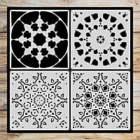 Craft Master Gilded Lines Diamond Bloom 8x8 Stencil Set - Highlight Crafts