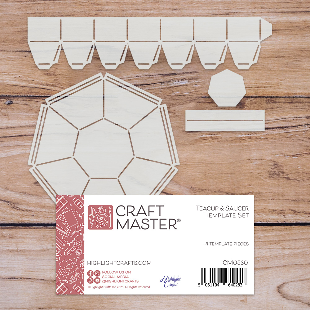 Craft Master Teacup & Saucer Template Stencil Set - Highlight Crafts