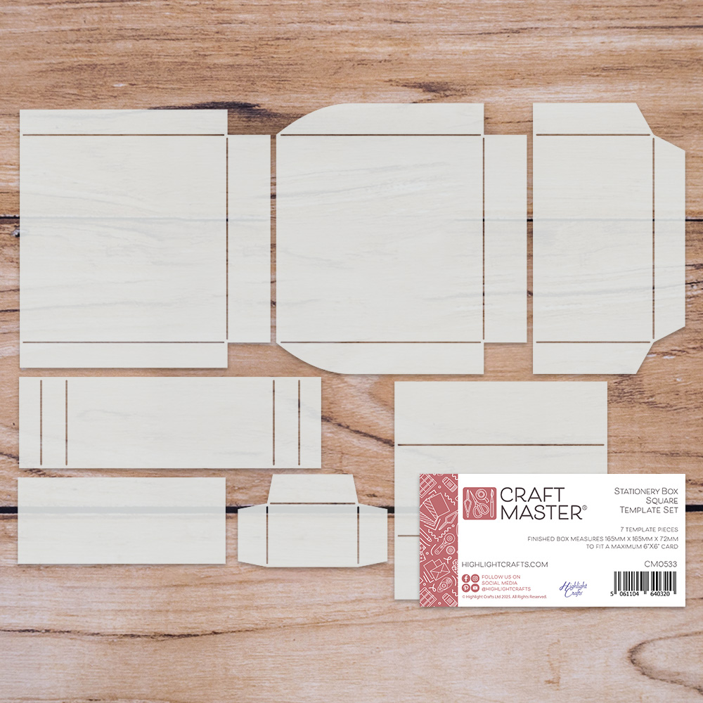 Craft Master Stationery Box Square Template Stencil Set - Highlight Crafts