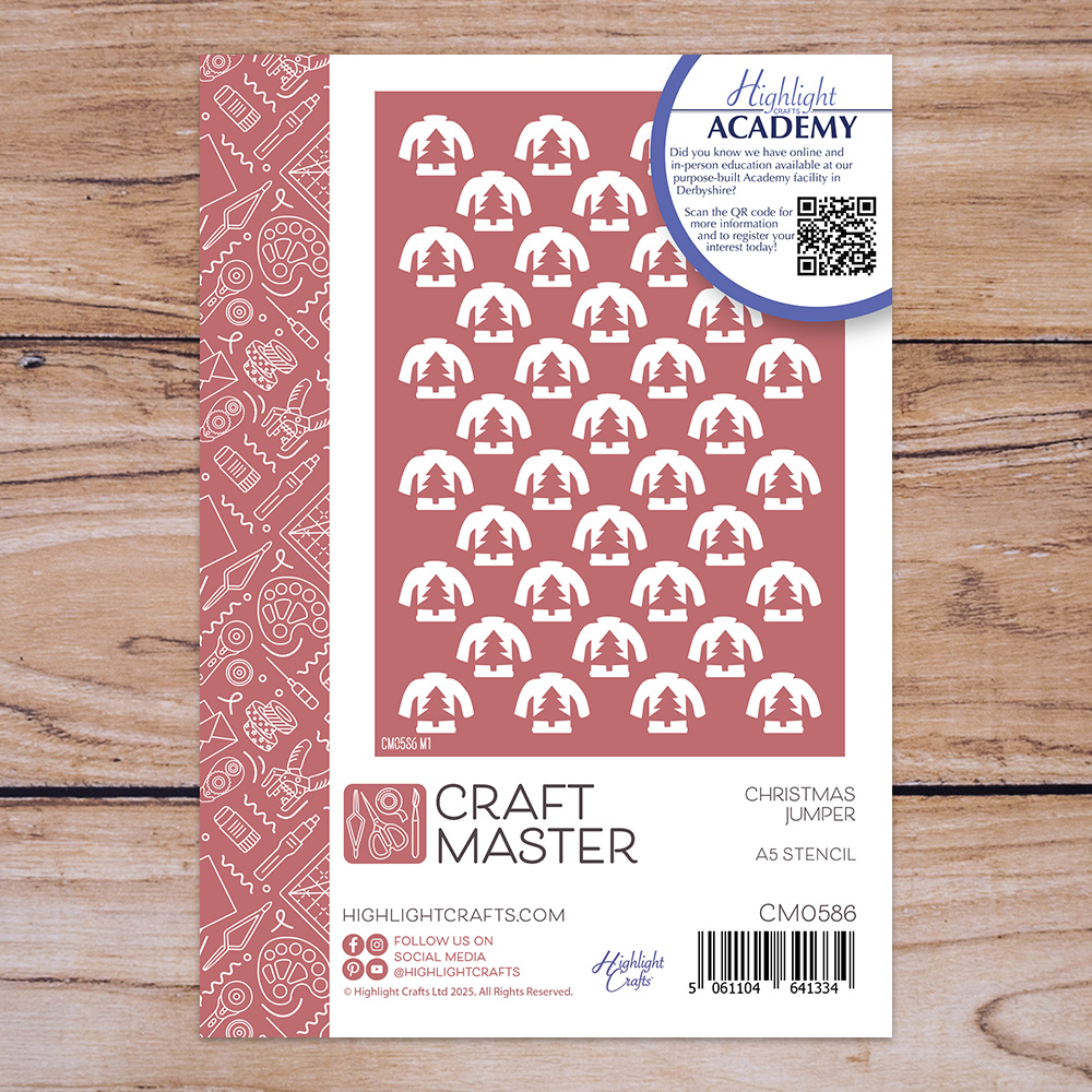 Craft Master Christmas Jumper A5 Stencil - Highlight Crafts
