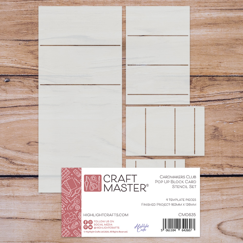 Craft Master Cardmakers Club Pop Up Block Card Stencil Set - Highlight ...