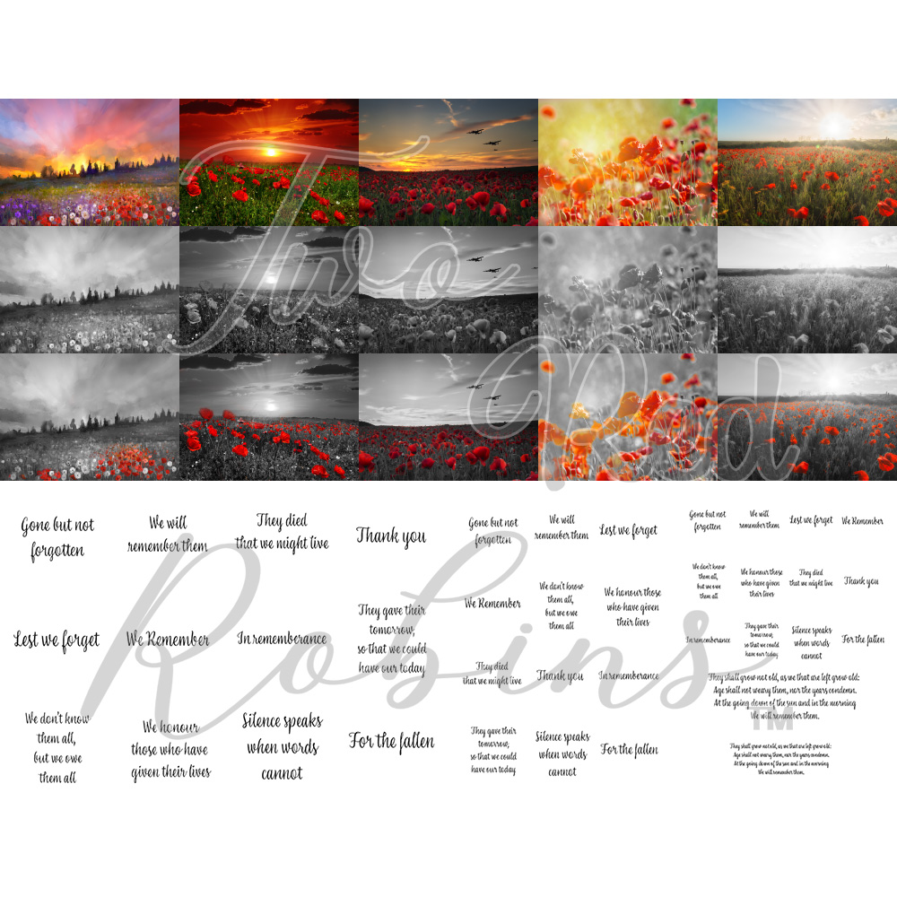 Two Red Robins Remembrance Day Scenes & Sentiments Download - Highlight ...