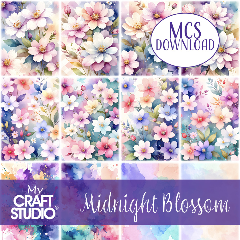 My Craft Studio Midnight Blossom Mini Artwork Download - Highlight Crafts