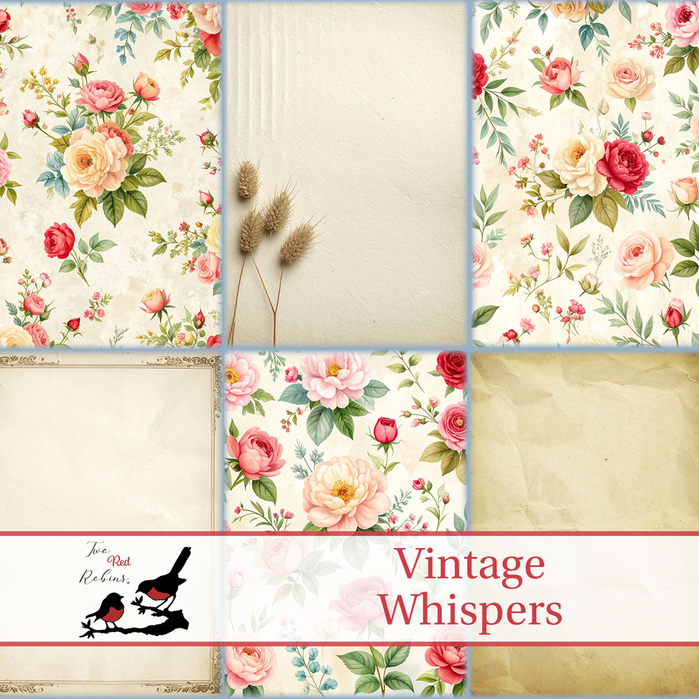 Two Red Robins Vintage Whispers Backgrounds Download - Highlight Crafts