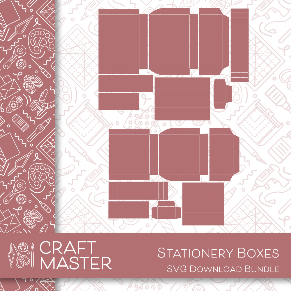 Craft Master Stationery Box Template SVG Download Bundle - Highlight Crafts