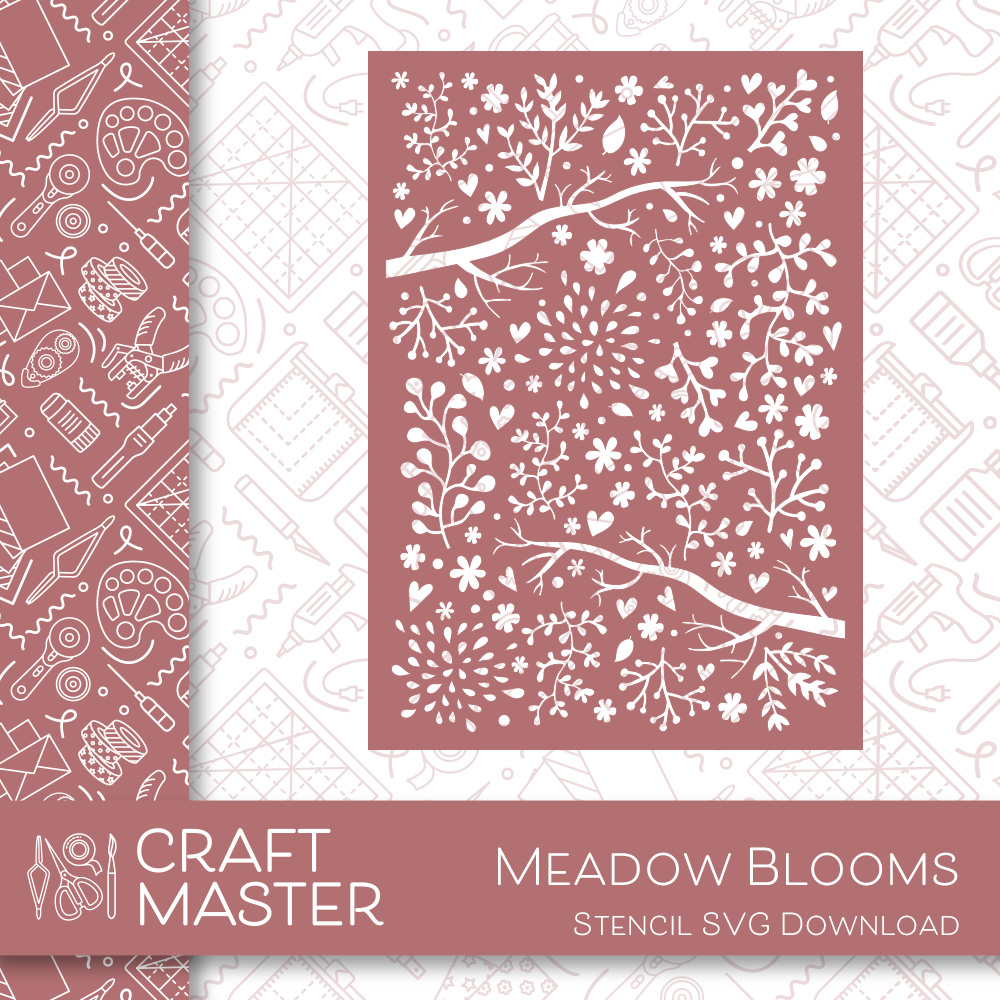 Craft Master Meadow Blooms Stencil SVG Download - Highlight Crafts