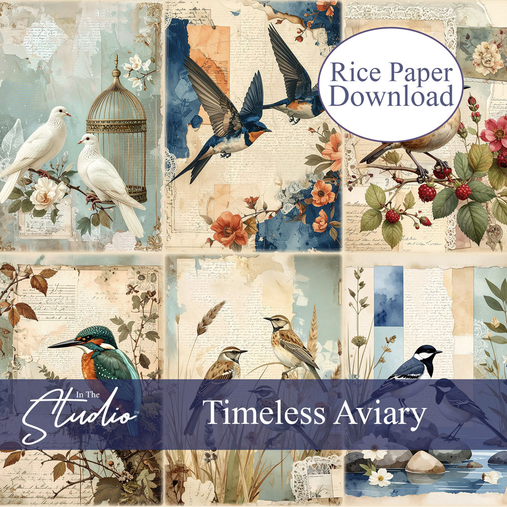 In The Studio Timeless Aviary Mini Rice Paper Download - Highlight Crafts