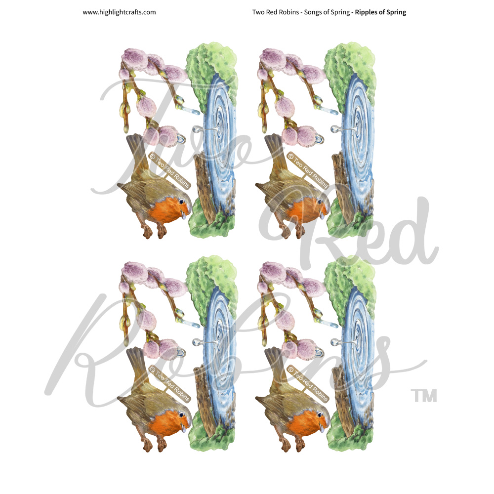Two Red Robins Ripples of Spring Reflections Download 2 - Highlight Crafts
