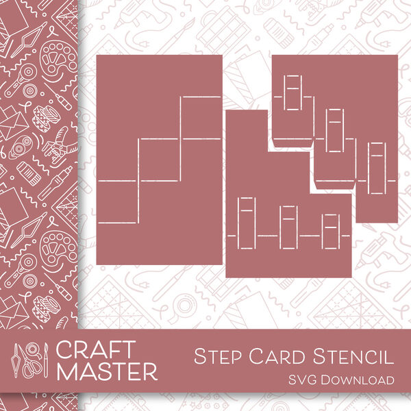 Craft Master Cardmakers Club Step Card SVG Stencil Download - Highlight ...