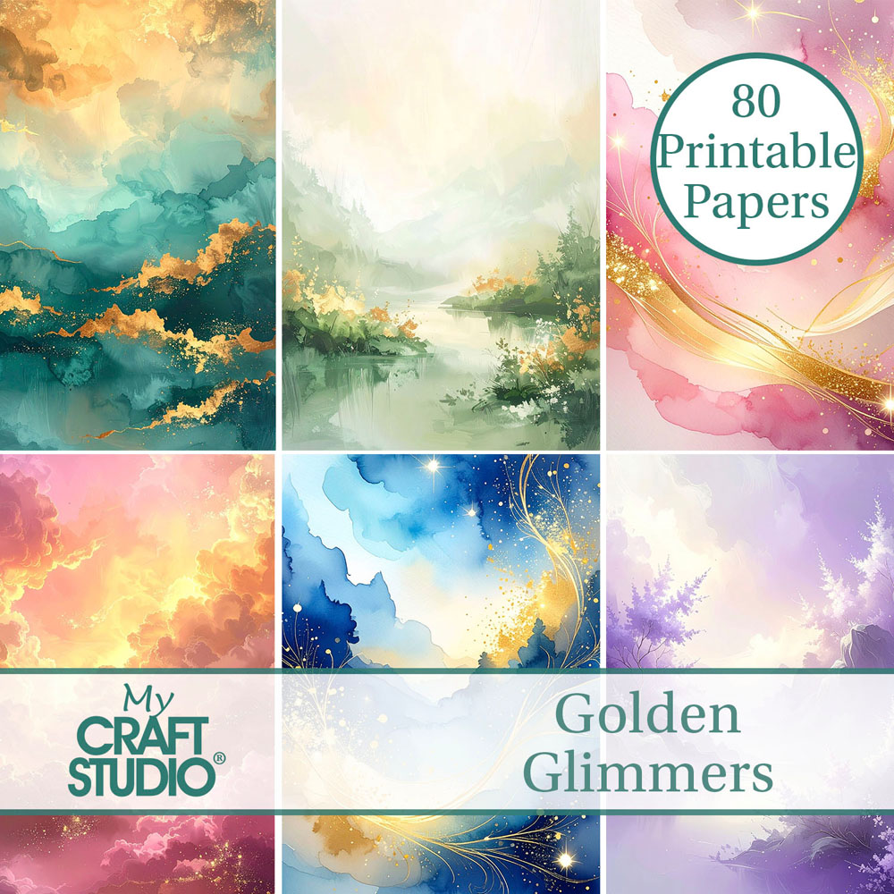 My Craft Studio Golden Glimmers Papers Download - Highlight Crafts