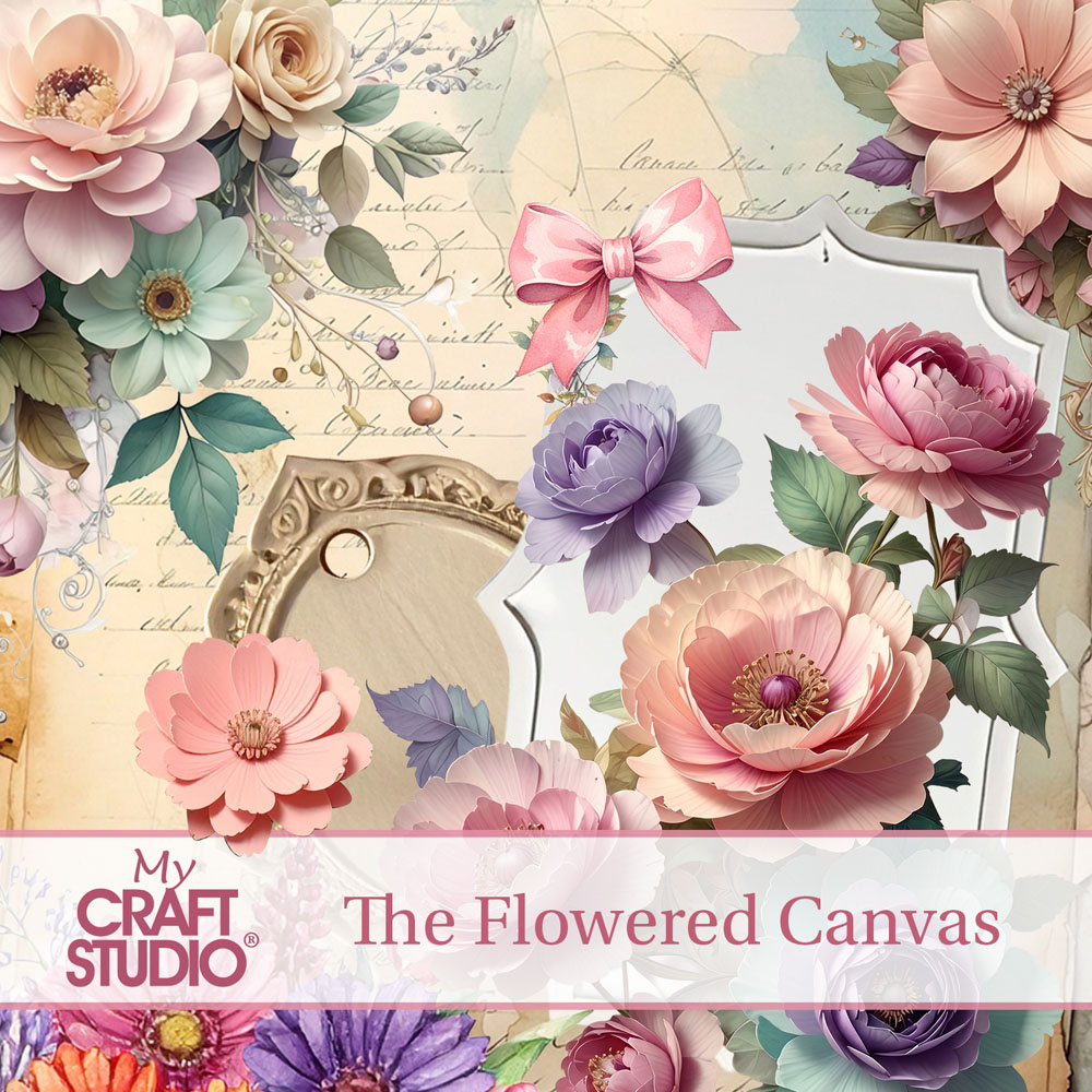 My Craft Studio The Flowered Canvas Artwork Download - Highlight Crafts