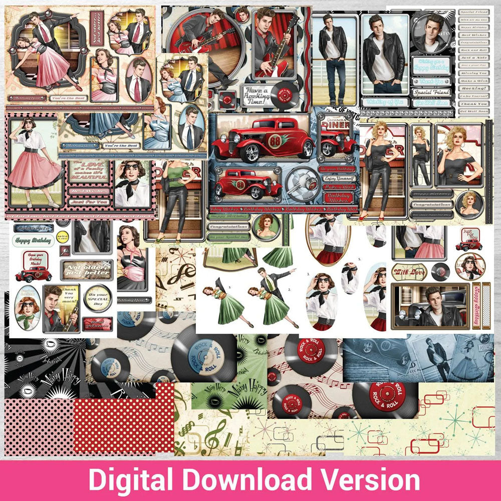 Debbi Moore Designs Rock and Roll 1 Cardmaking Digital Download ...