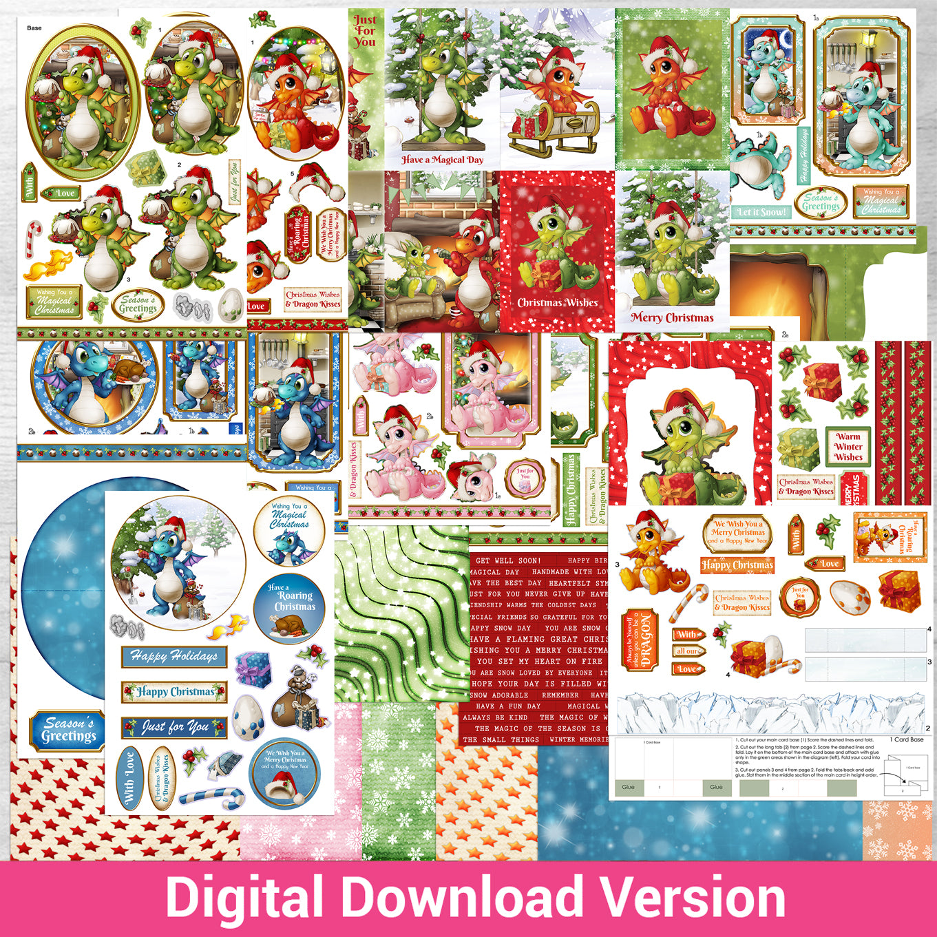 Debbi Moore Designs Christmas Dragon Digital Download Kit - Highlight ...