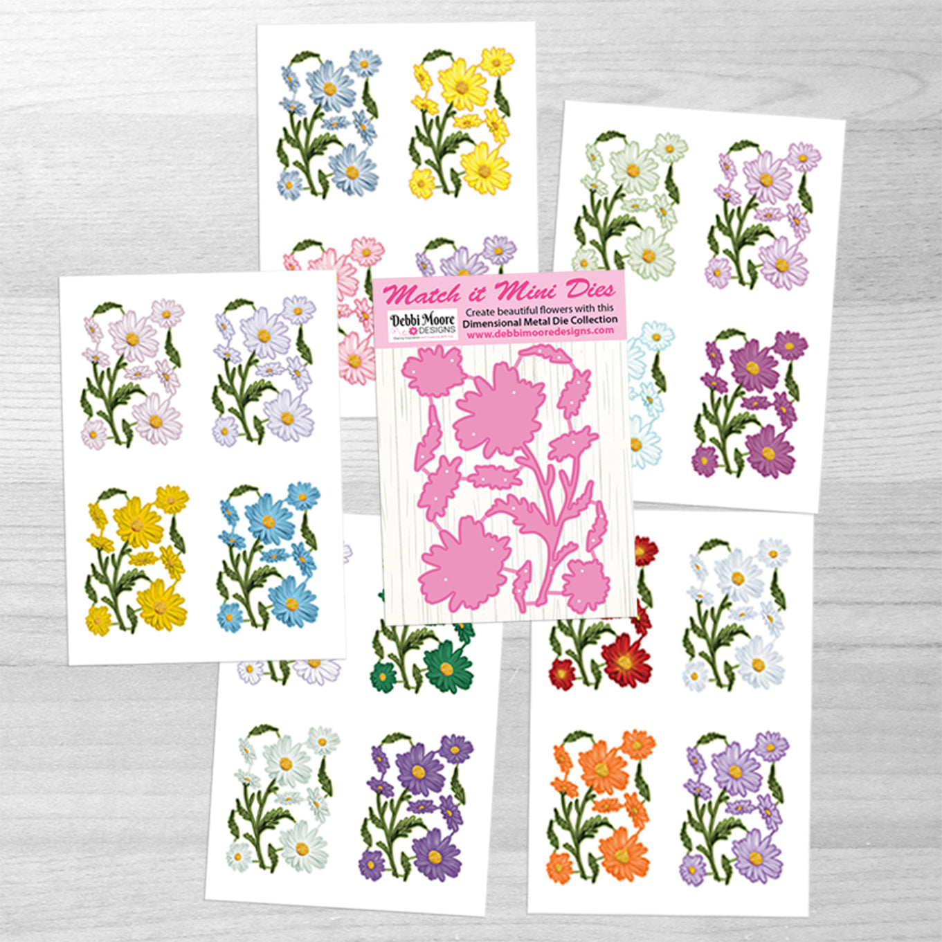 Debbi Moore Designs Mini Match It Daisy with Crafting Sheets ...