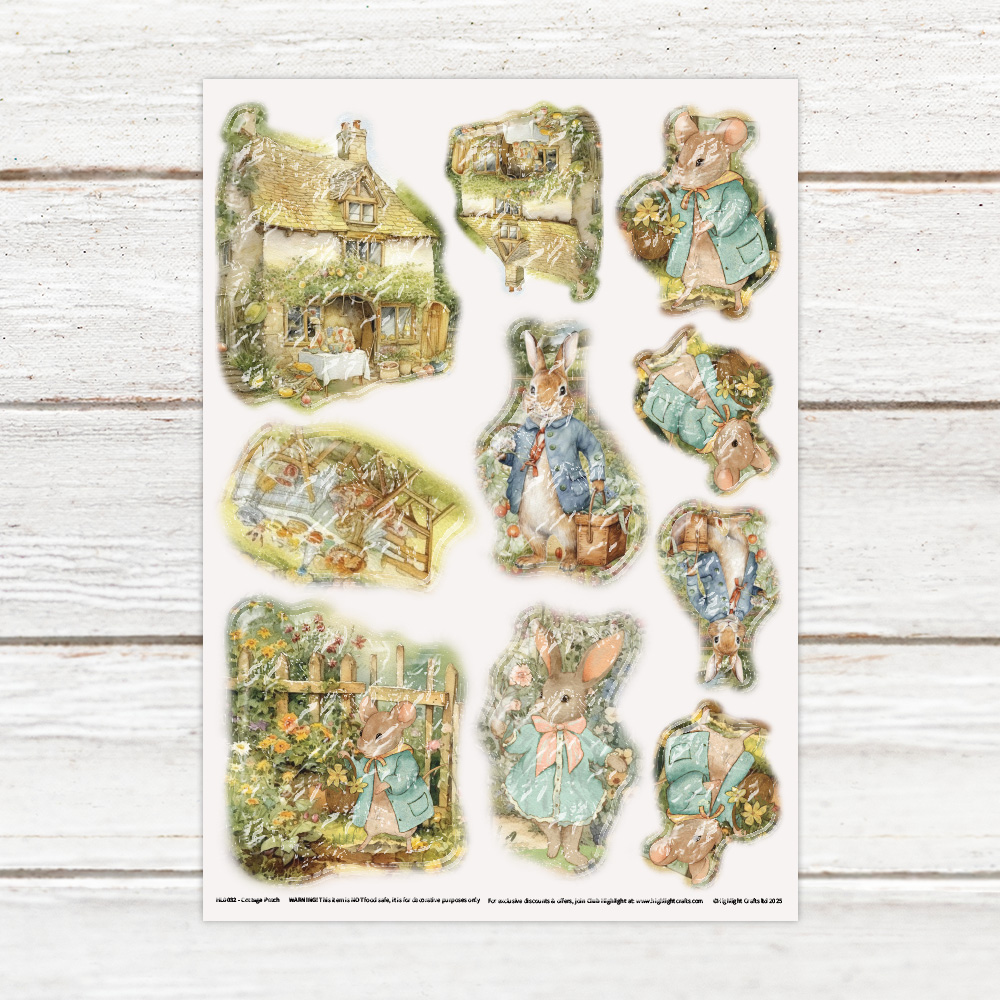 Highlight Luxe Cottage Patch Resin Decal Sheet - Highlight Crafts