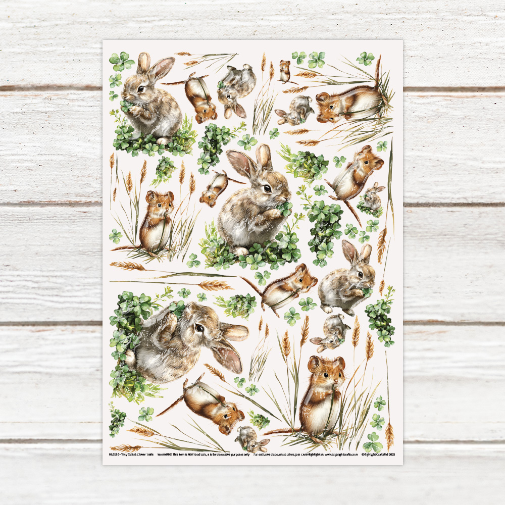 Highlight Luxe Tiny Tails & Clover Trails Resin Decal Sheet - Highlight ...