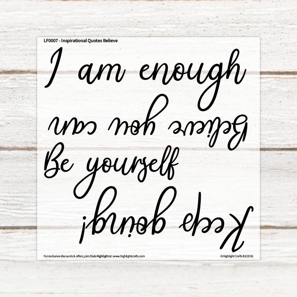 Highlight Luxe Inspirational Quotes (Black) Heat Transfer Sheet Bundle ...