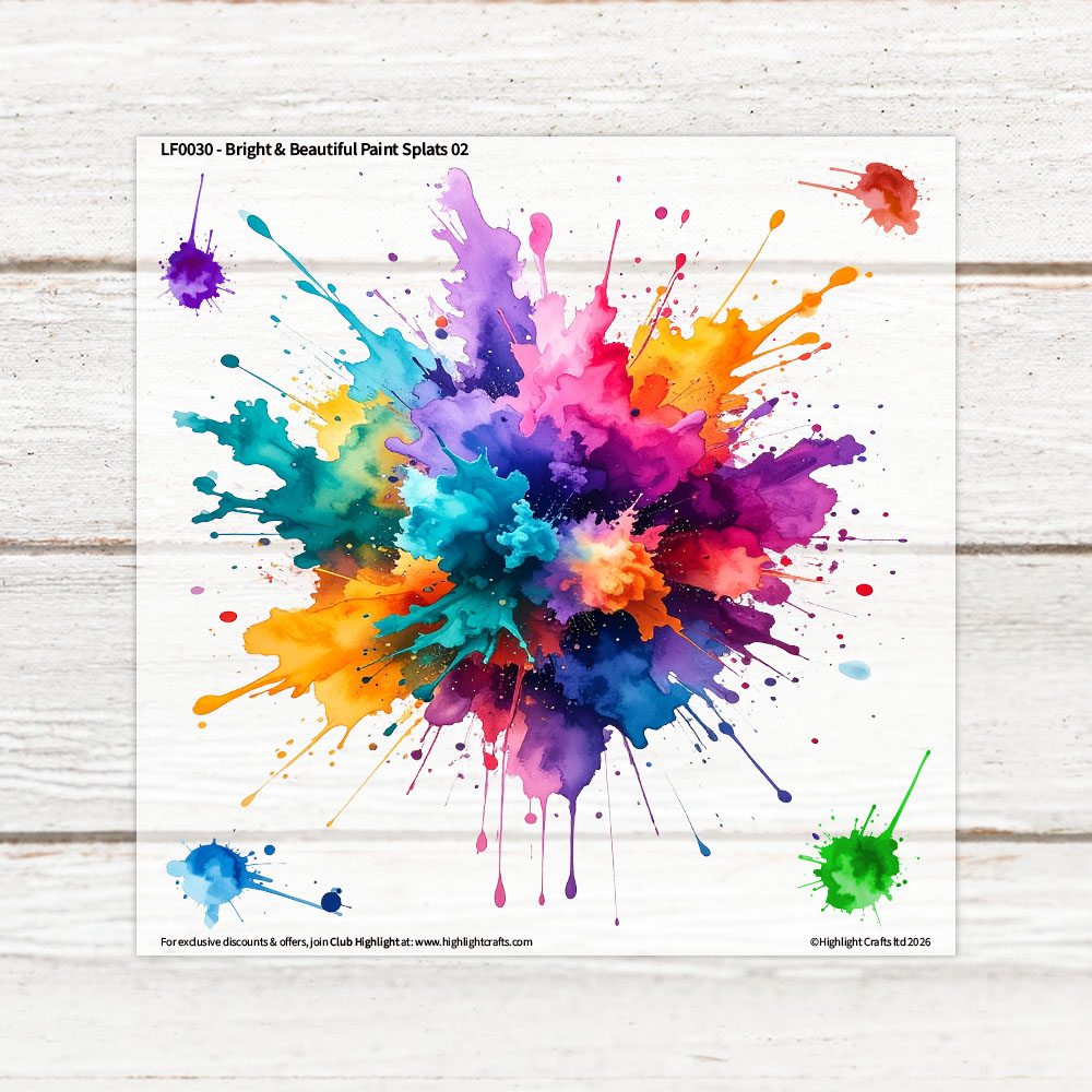 Highlight Luxe Bright & Beautiful Paint Splats 1 - 4 Heat Transfer ...