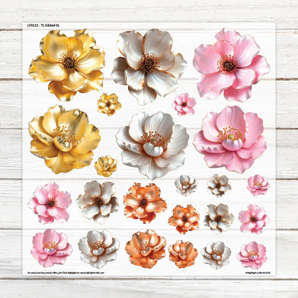 Highlight Luxe Gilded 1 - 4 Large Heat Transfer Sheet Bundle ...