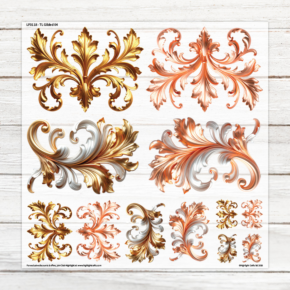 Highlight Luxe Gilded 1 - 4 Large Heat Transfer Sheet Bundle ...