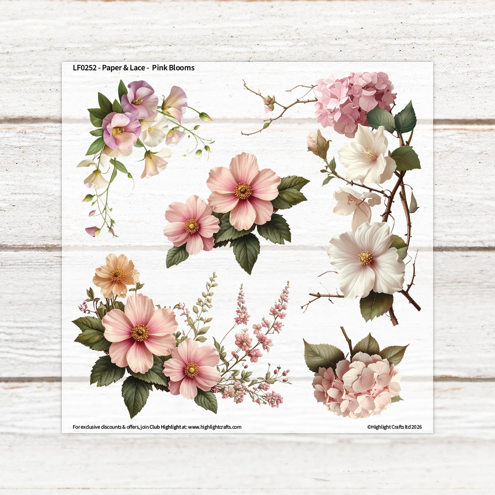 Highlight Luxe Paper & Lace Pink Blooms Heat Transfer Sheet - Highlight ...