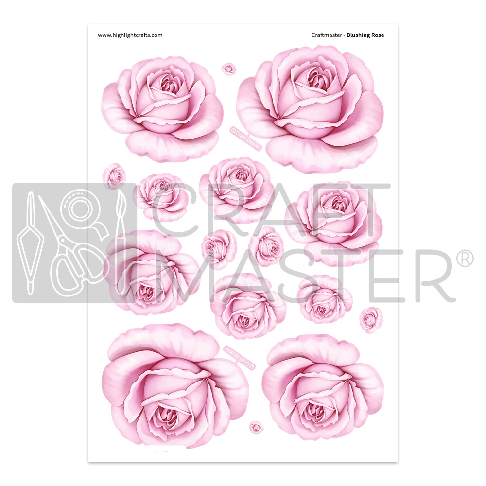Craft Master Nested Blushing Rose Reflections Printed Sheet 1 ...