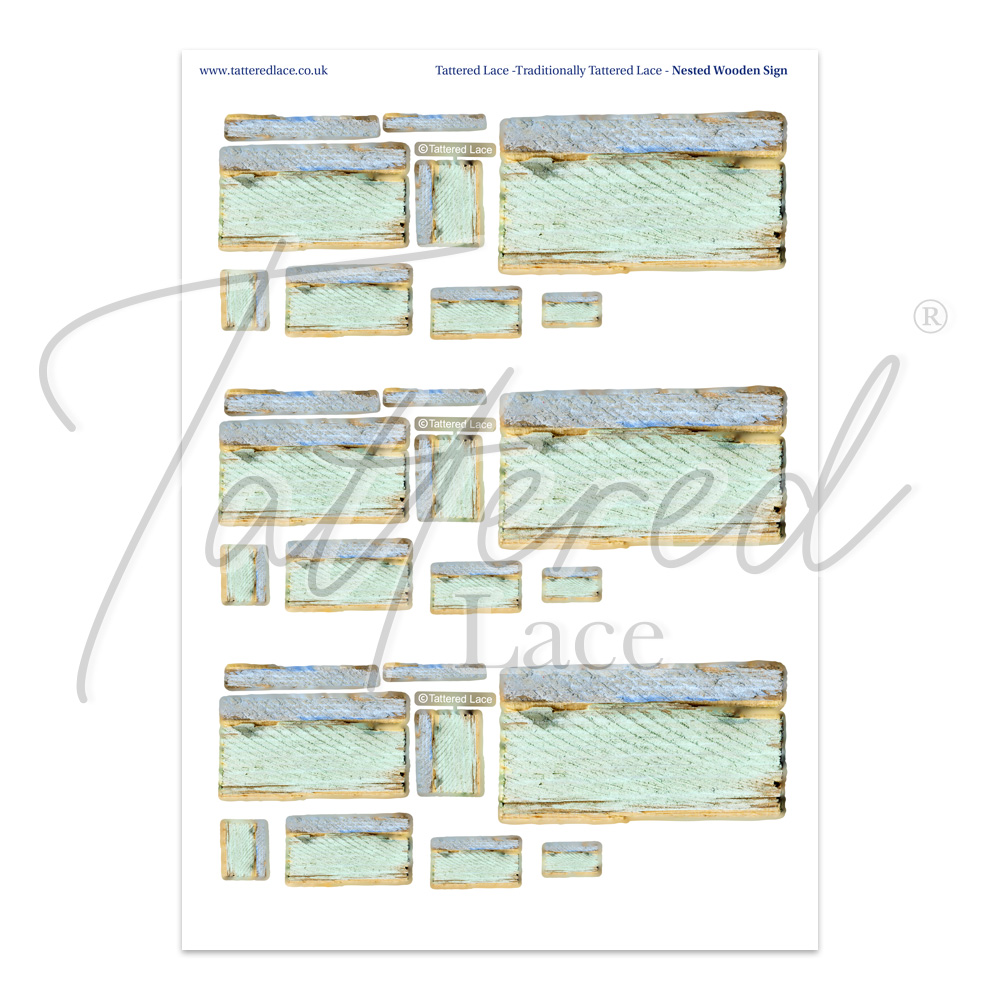 Tattered Lace Nested Wooden Sign Charisma Printed Sheet 1 - Highlight ...