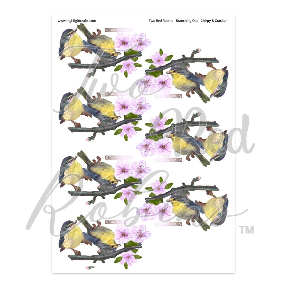 Two Red Robins Chirpy & Cracker Reflections Printed Sheet 2 - Highlight ...