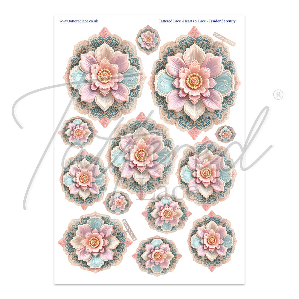 Tattered Lace Tender Serenity Charisma Printed Sheet 1 - Highlight Crafts