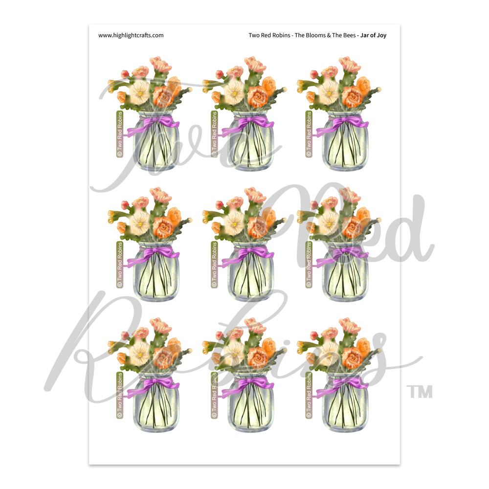 Two Red Robins Jar of Joy Reflections Printed Sheet 2 - Highlight Crafts