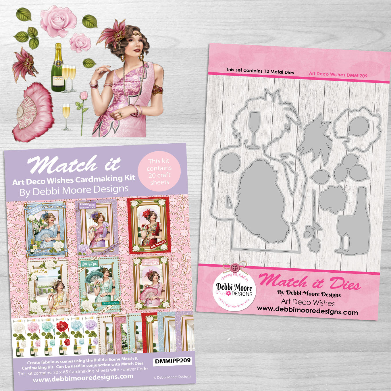 Debbi Moore Designs Match It Art Deco Wishes Multibuy Die Set and ...